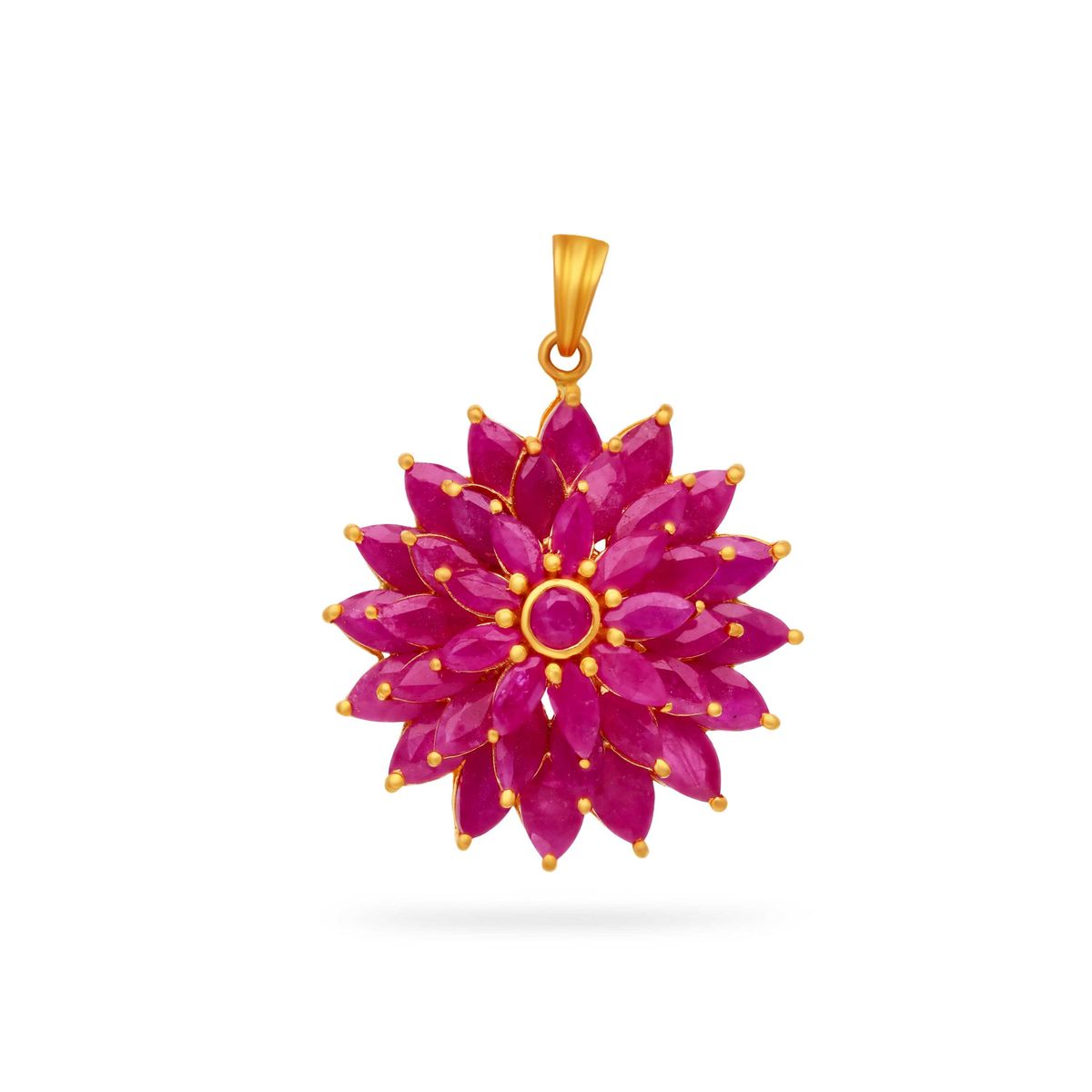 Gorgeously Ruby Studded 22KT Gold Party Wear Locket