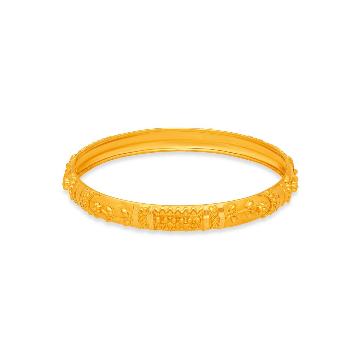 Gorgeously Detailed 22KT Gold Party Wear Bangle