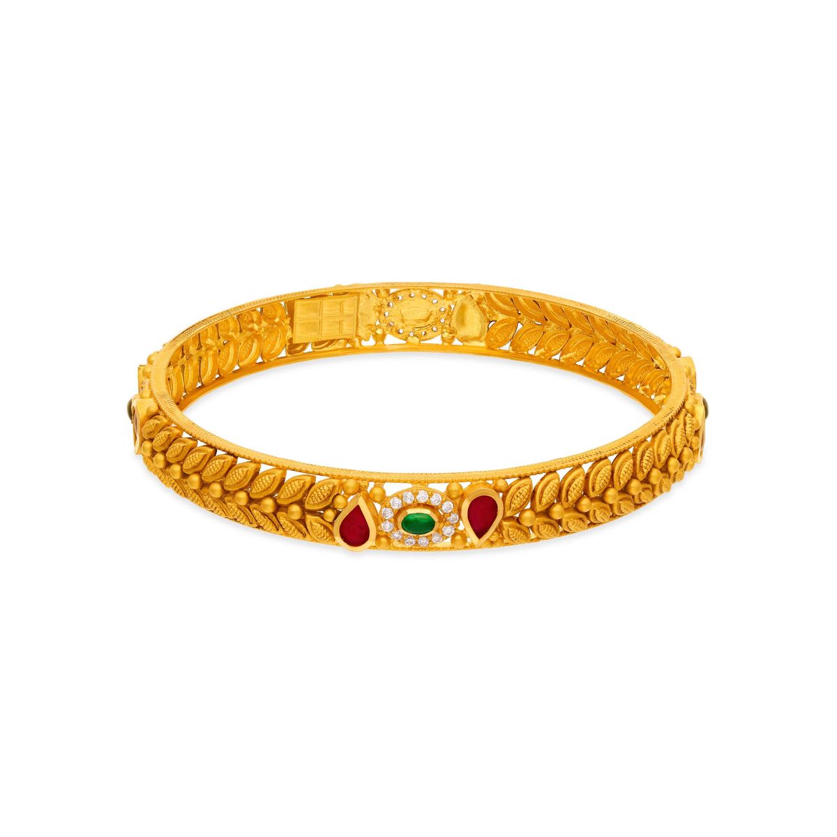 Traditional Finely Detailed 22KT Gold Party Wear Bangle