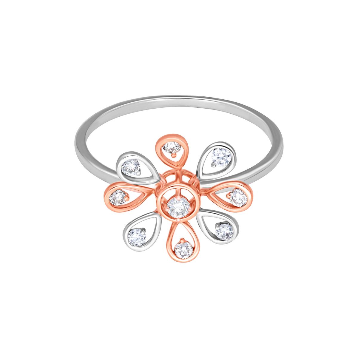 Treble Clef Diamond Ring in 18KT Rose Gold