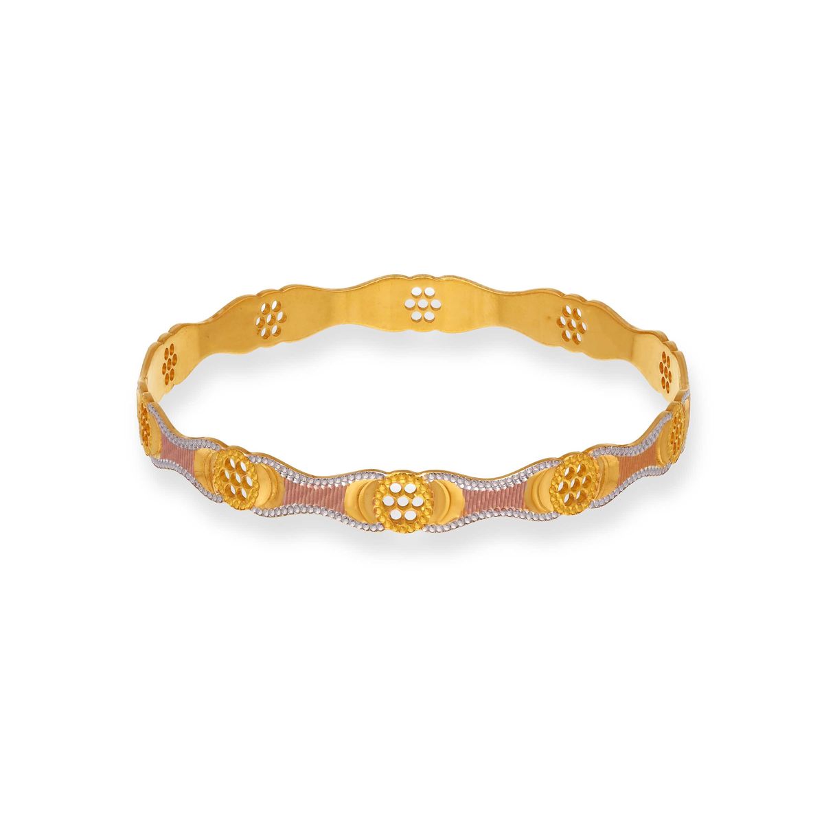 Matte Finish Intricately Detailed 22KT Gold Party Wear Bangle