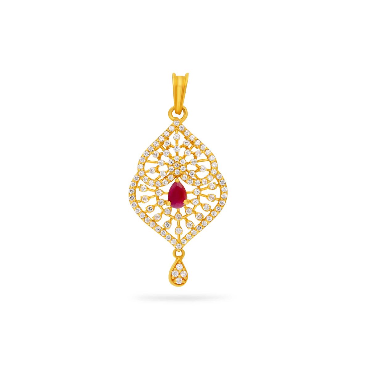 Premium Intricately Studded 22KT Gold Party Wear Locket