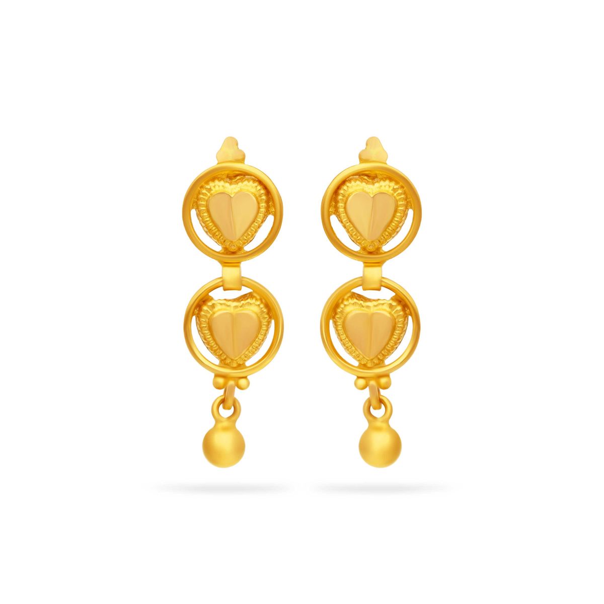 One Of Its Kind Handcrafted 22KT Gold Kerala Pattern Drops