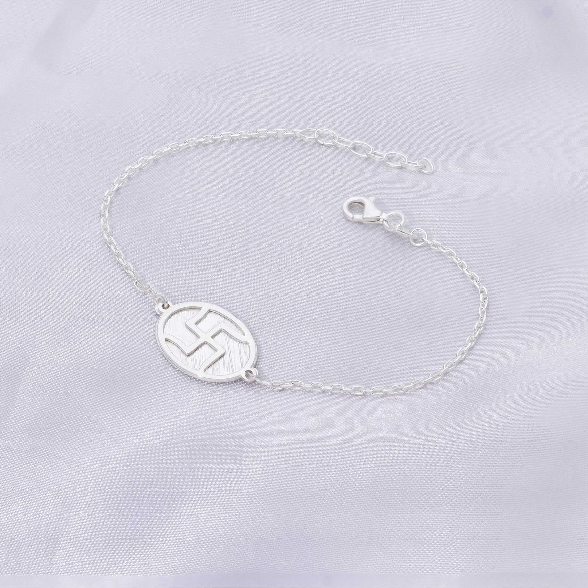 Divine Swastik Silver Rakhi