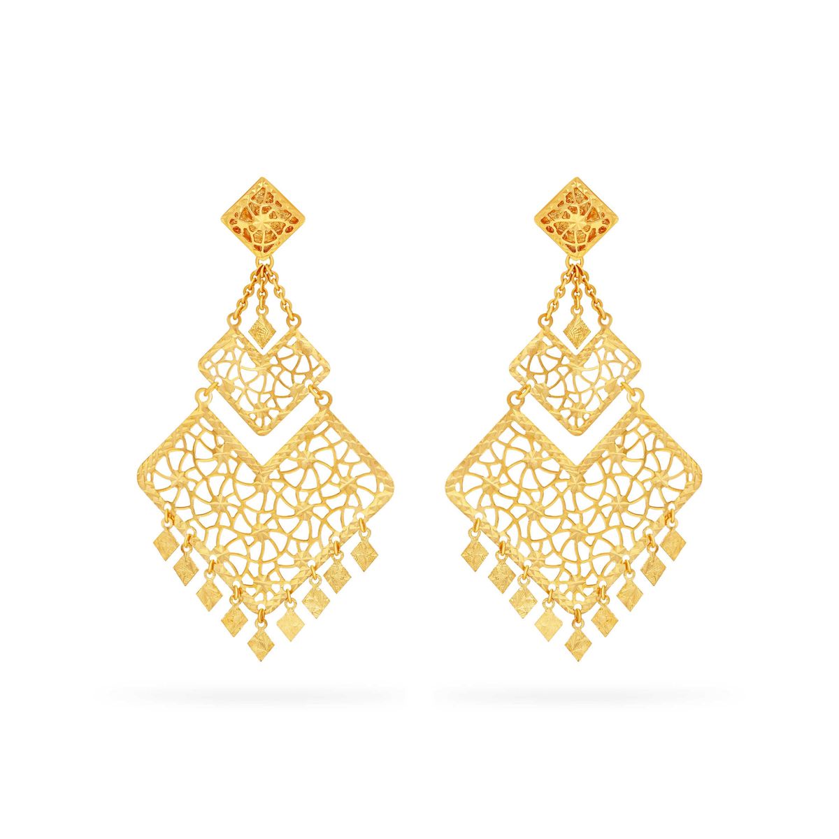 Intricately Detailed 22KT Gold Fancy Drops