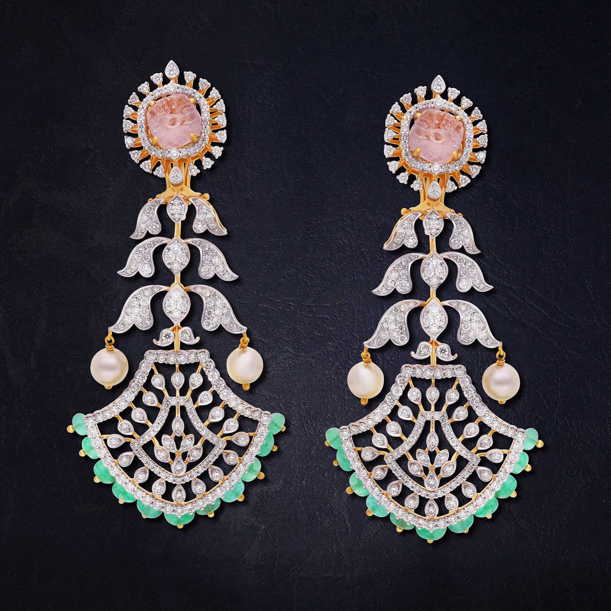 18KT Rose Gold Heirloom Diamond Earrings | Bhima Online - Shop Now!