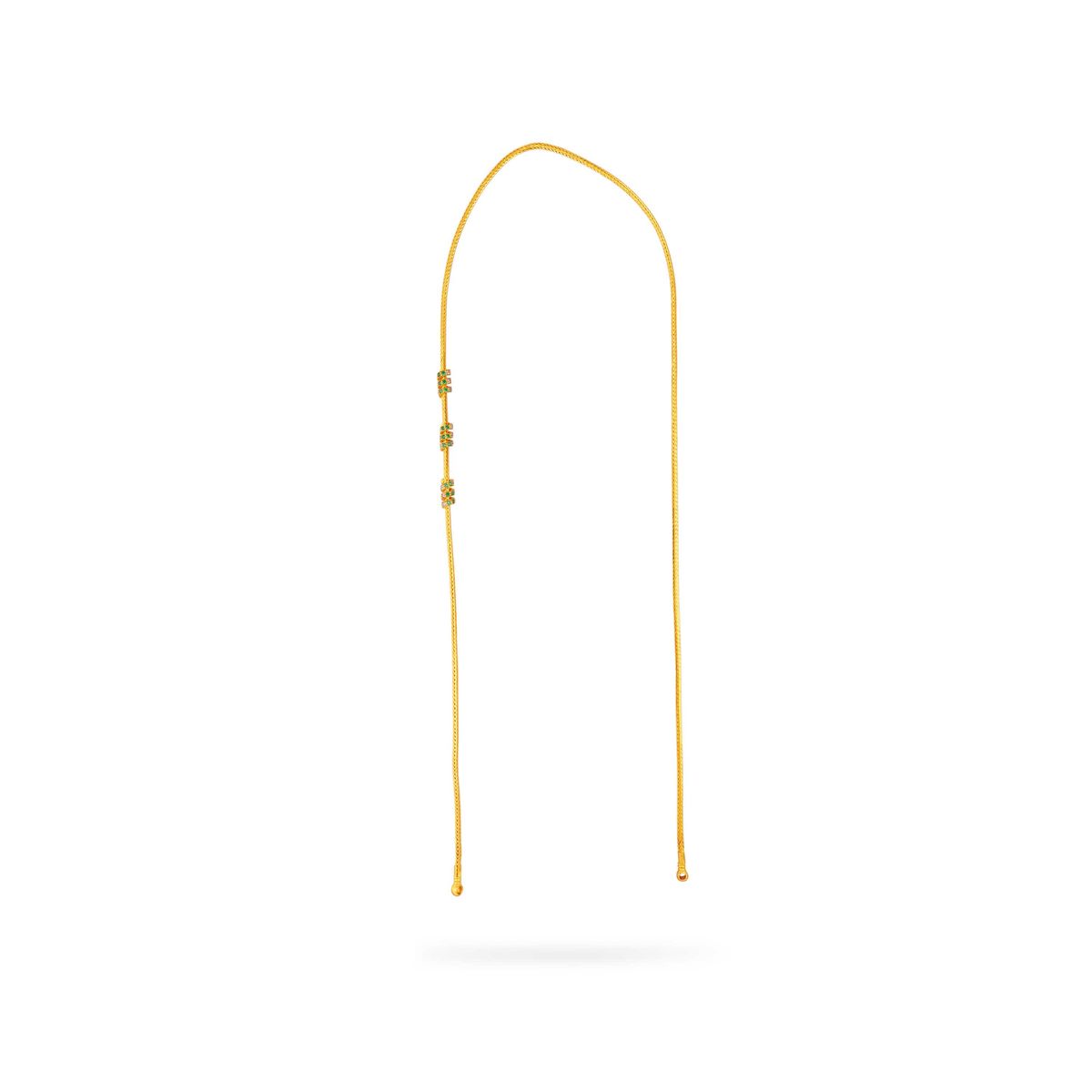 Charmingly Detailed 22KT Gold Kodi Chain With Stone Mogappu